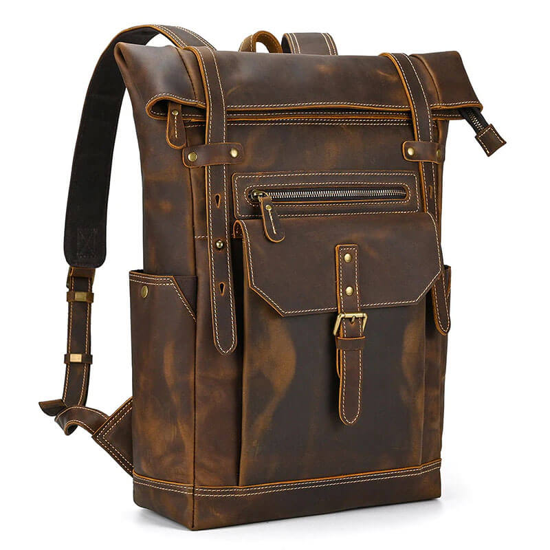 Classic Retro Leather Travel Backpack – Backpack For Sale