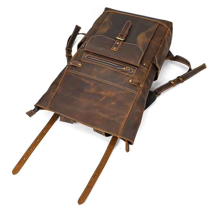 Classic Retro Leather Travel Backpack – Backpack For Sale