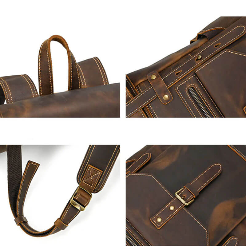 Classic Retro Leather Travel Backpack – Backpack For Sale