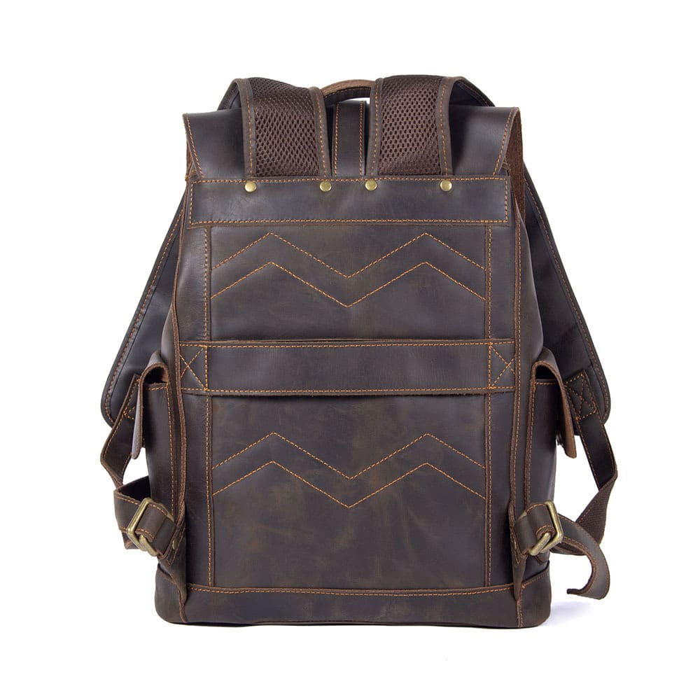 Old School Leather Backpack | Vintage Leather Laptop Backpack