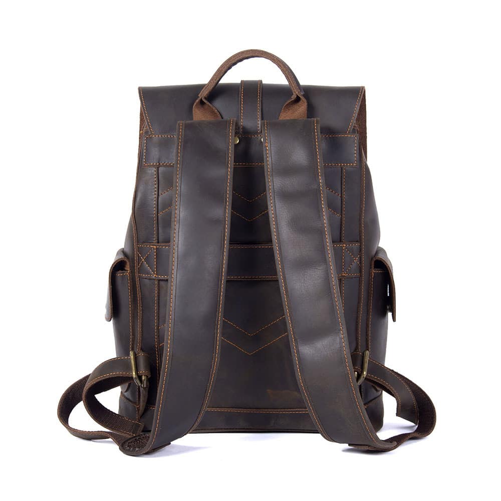 Old School Leather Backpack | Vintage Leather Laptop Backpack
