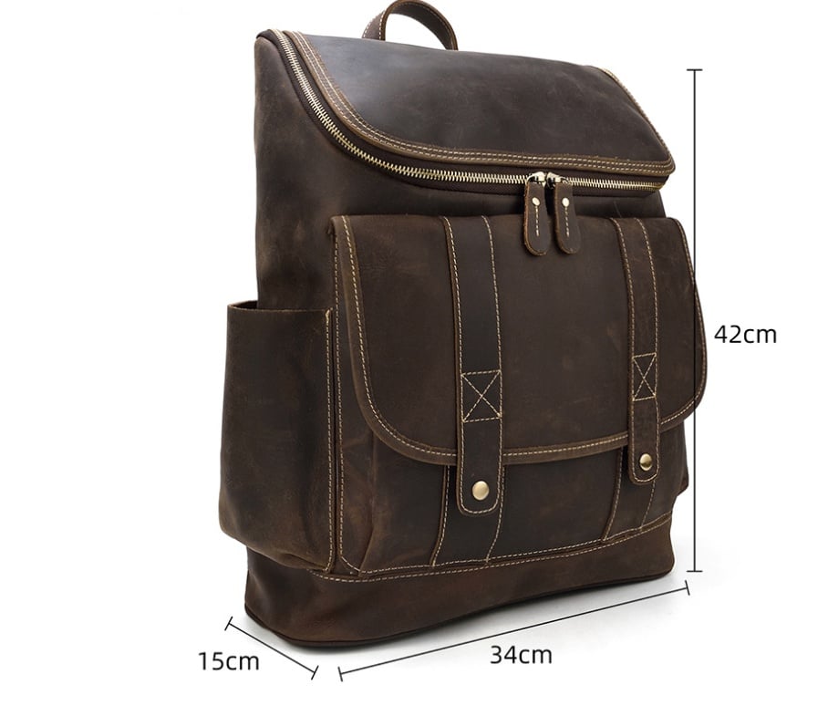 Vintage Leather Laptop Backpack | Unique Leather Bags
