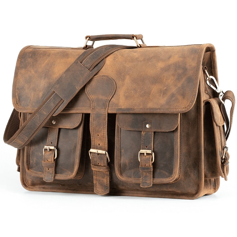 Men's Leather Messenger Laptop Bag | Unique Leather Bags
